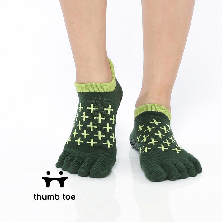 【韓國 Thumb Toe】皮拉提斯止滑五趾運動襪-Grass
